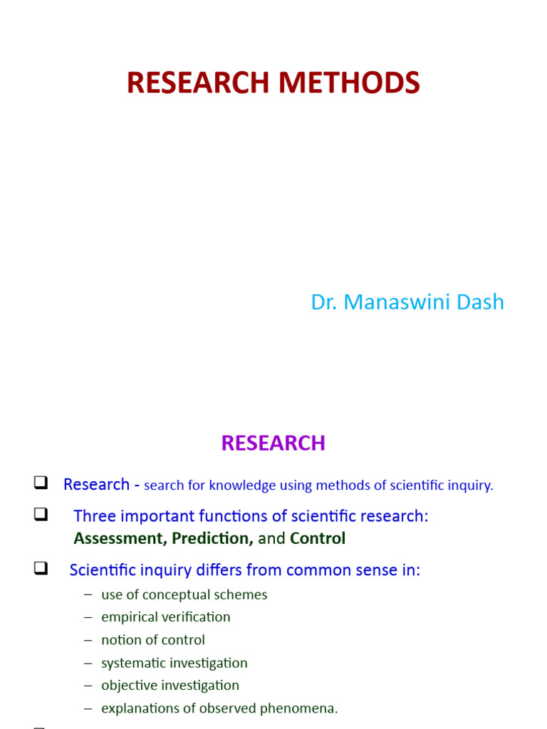 Research Methods | PDF | Scientific Method | Hypothesis