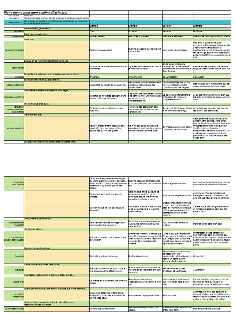 Fiche Mémo Pour Mon Schéma (Flashcard) | PDF