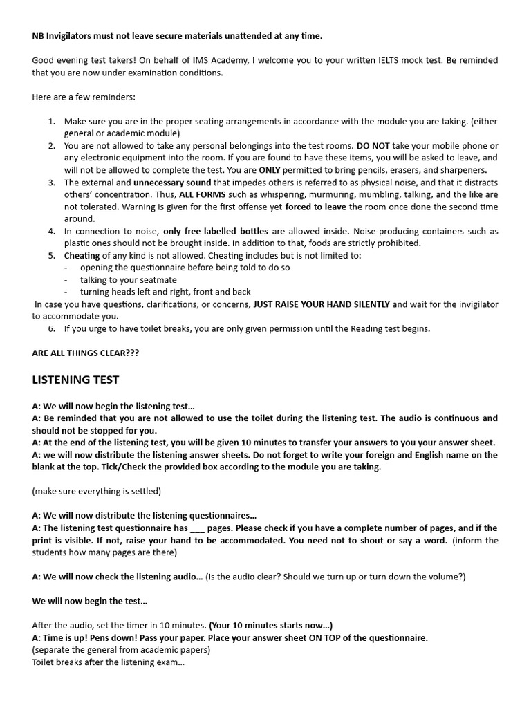 Mock Test Guide | PDF
