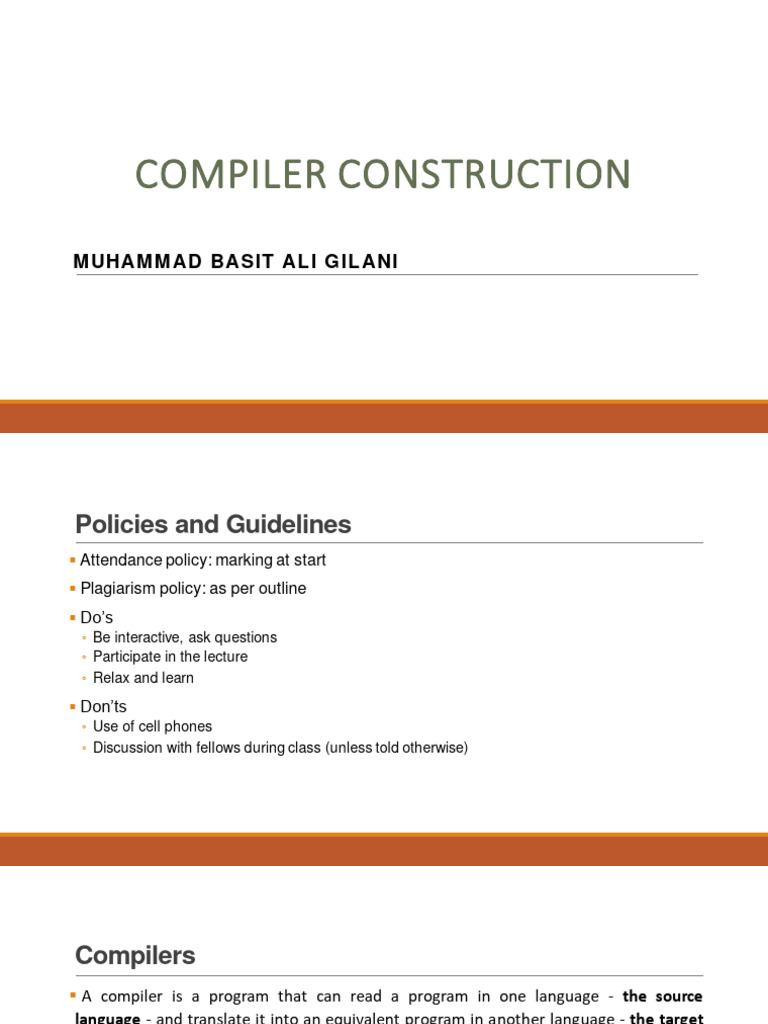 Compiler Construction | PDF | Compiler | Parsing Compiler Construction | PDF | Compiler | Parsing