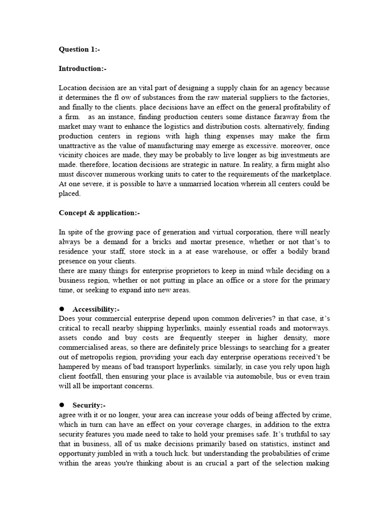 Operations Management Assignment Solved | PDF | Inventory | Supply Chain