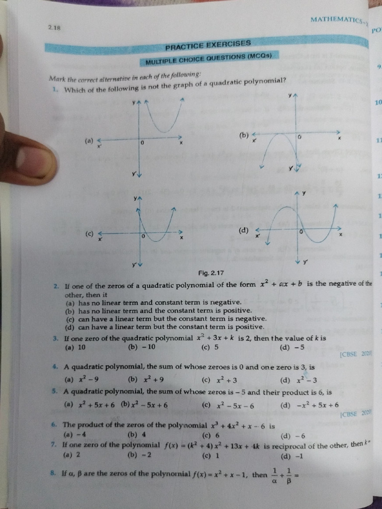 Polynomial RD MCQ | PDF