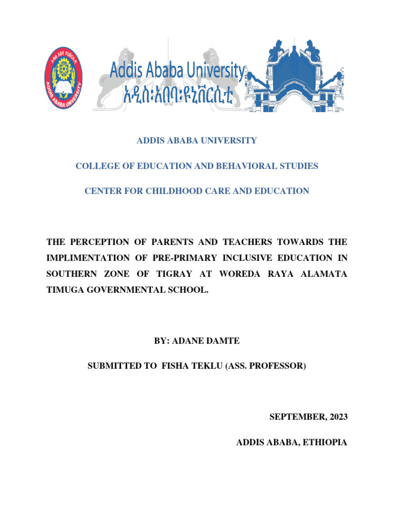 Adane Damte | PDF | Inclusion (Education) | Special Education