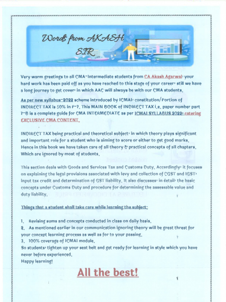 Idt Main Book 2023 Cma Inter 2023 by Ca Akash Agarwal | PDF