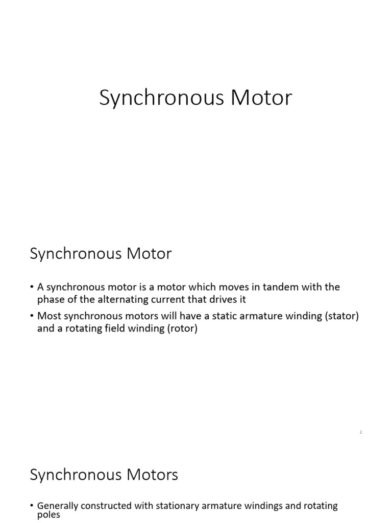 Synchronous Motor | PDF | Electric Motor | Electrodynamics