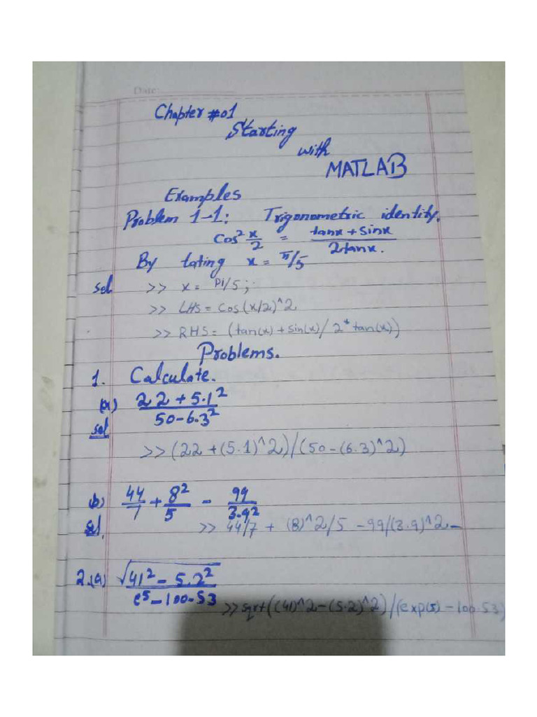 matlab 1st ex | PDF
