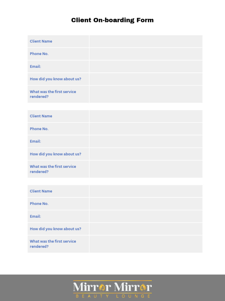 Client Onboarding Form | PDF