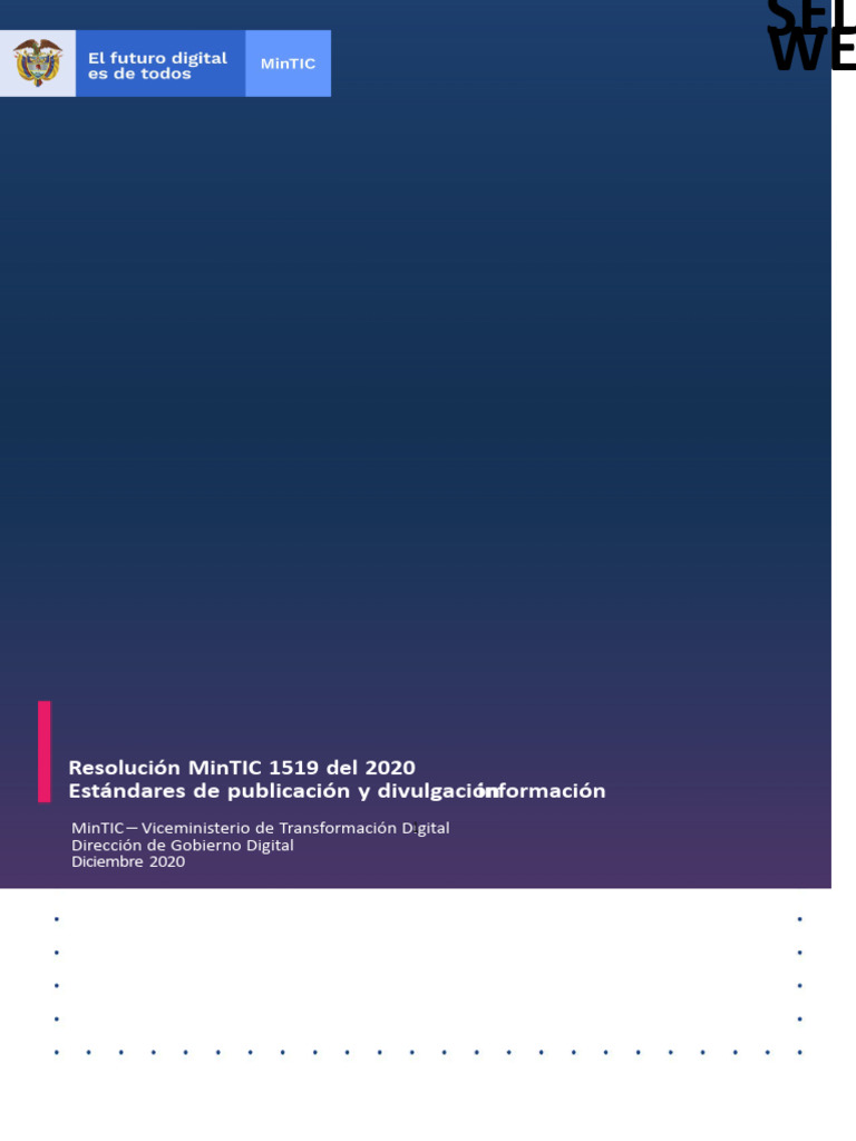 Res MinTIC 1519 Del 2020 Anexo 2 Estandares - Informacion | PDF | Presupuesto | Responsabilidad