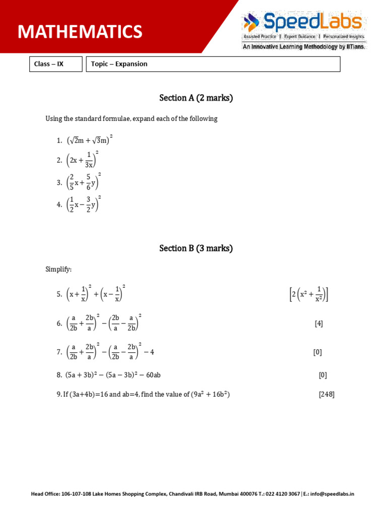 Expansions Important-Qs Important-Questions | Download Free PDF ...