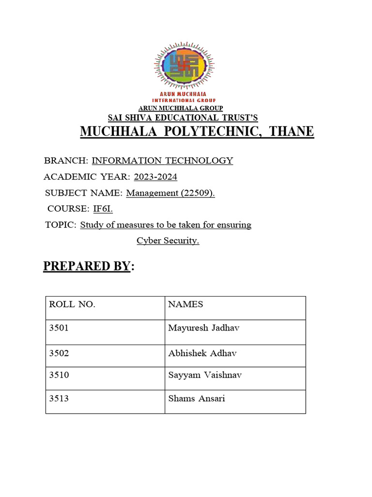 MGT - MICROPROJECT-1 (1) Final | PDF | Security | Computer Security
