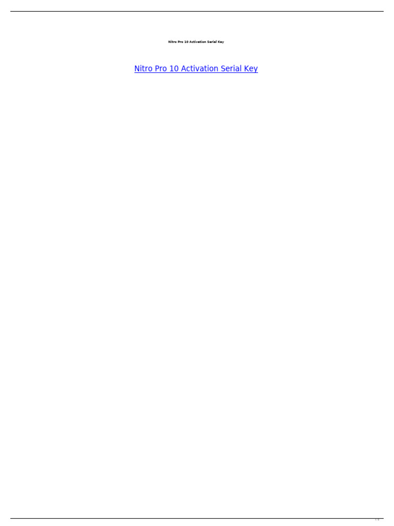 Nitro Pro 10 Activation Serial Key | PDF | Insurance | Law And Economics