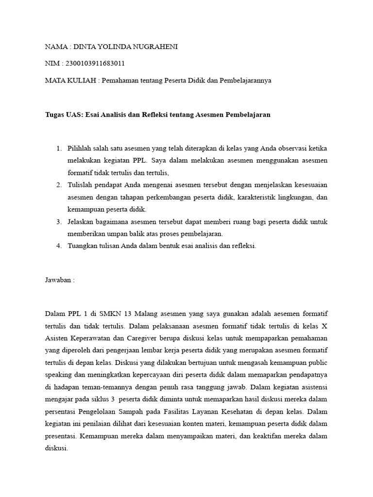 Dinta Yolinda Nugraheni UAS PPD | PDF