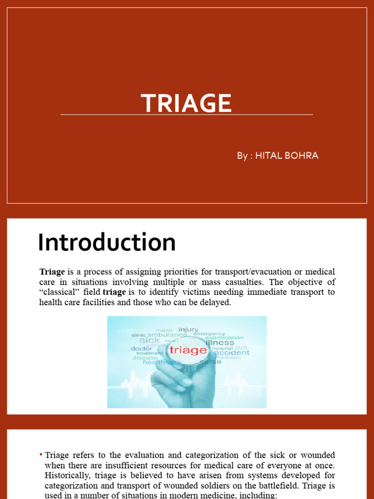 TRIAGE Assignment..Pptx-Hital Bohra (MHA) | PDF | Emergency Department ...