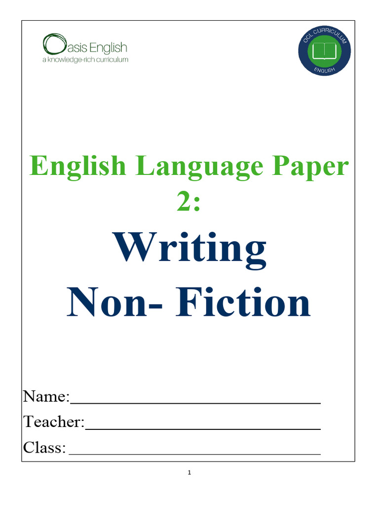 GCSE Non-Fiction Writing Guide | PDF | Reason | Vocabulary