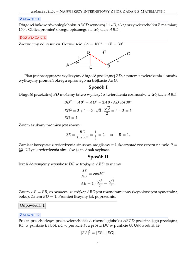Rownoległoboki Rozw | PDF