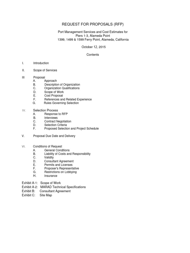 Port Services RFP 4 | PDF | Lease | Request For Proposal