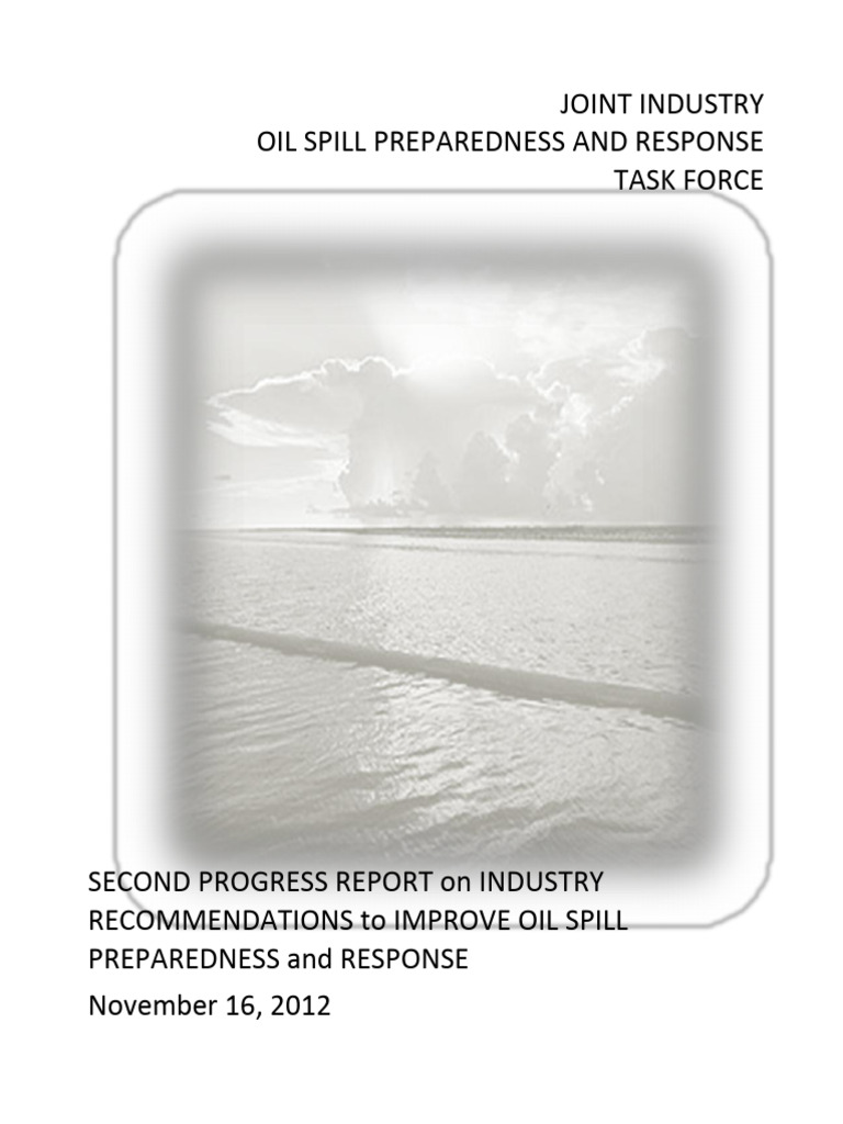 Oil Spill Preparedness Progress Report | PDF | Oil Spill | Personal ...