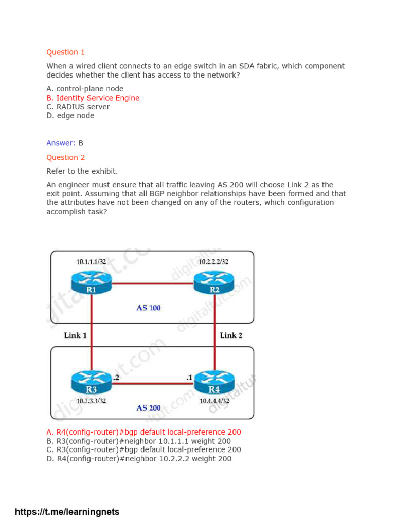 CCNA Practice Questions | PDF | Malware | Computer Network