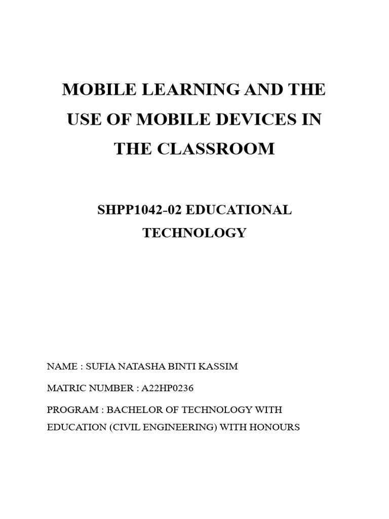 Assignment 1 (Individual) Educational Technology | PDF | Computing