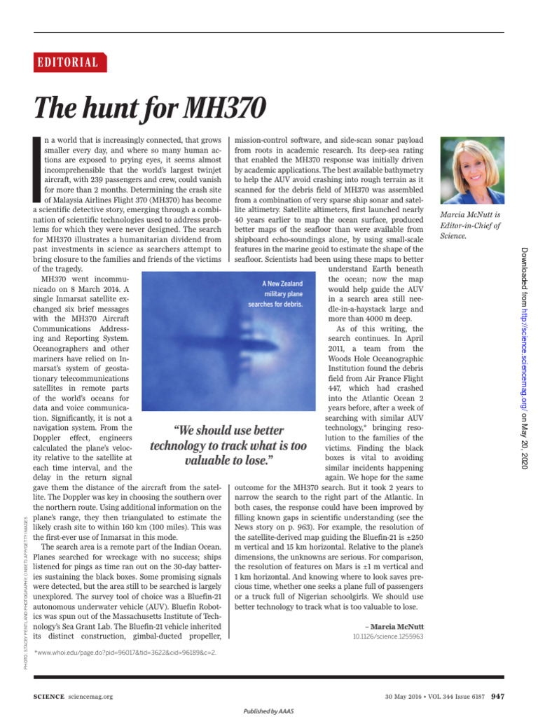 The_hunt_for_MH370 | PDF | Malaysia Airlines Flight 370 | Earth Sciences