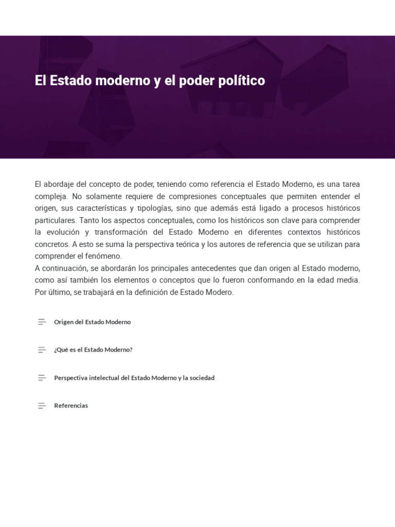 Origen y definición del Estado Moderno | PDF | Estado (política ...