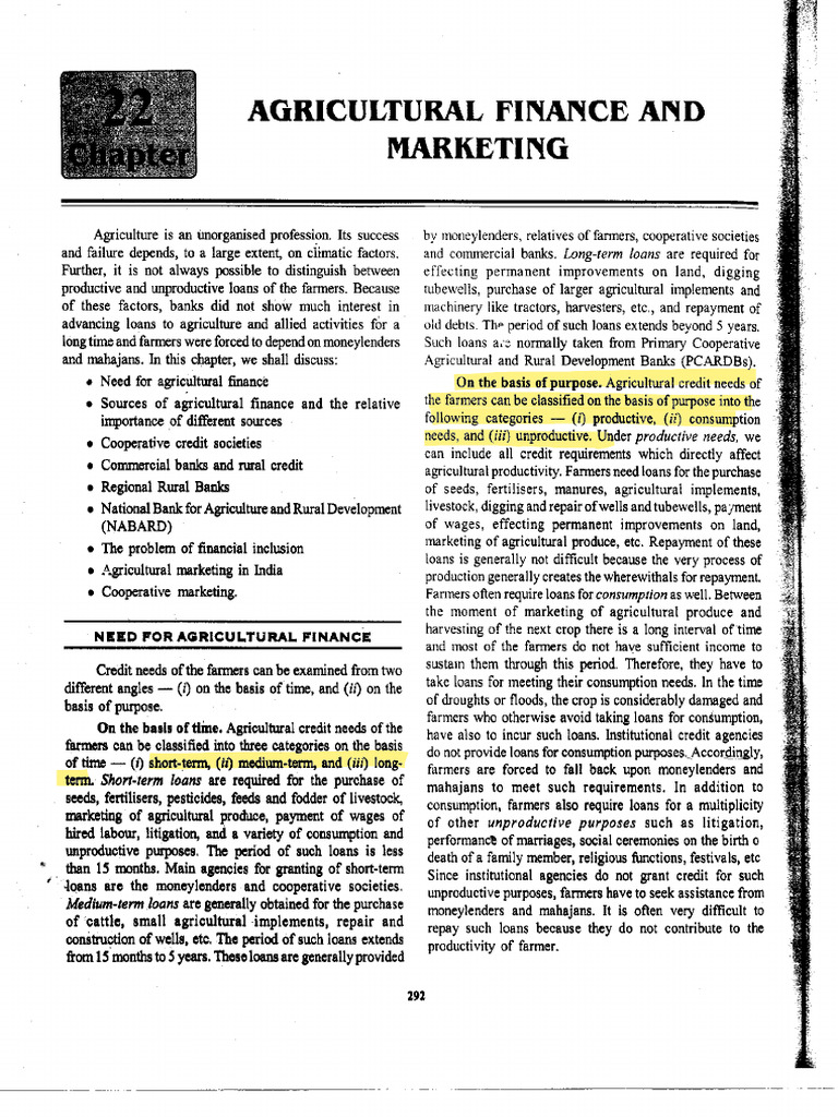 Agriculture Finance | PDF