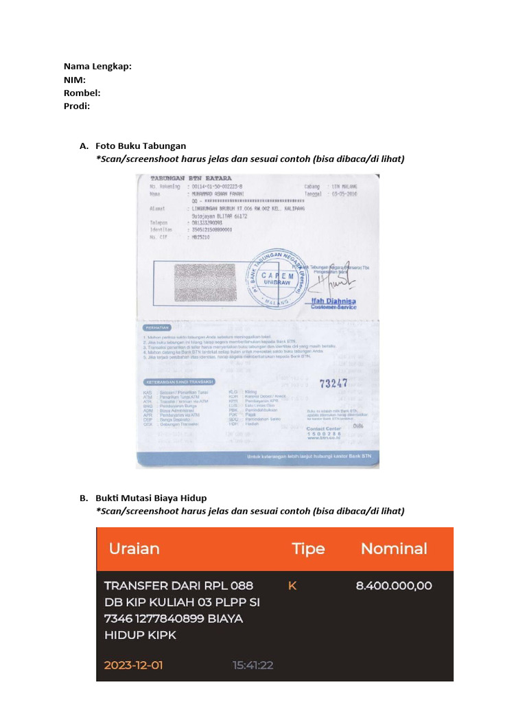 Contoh Dokumen Bank | PDF