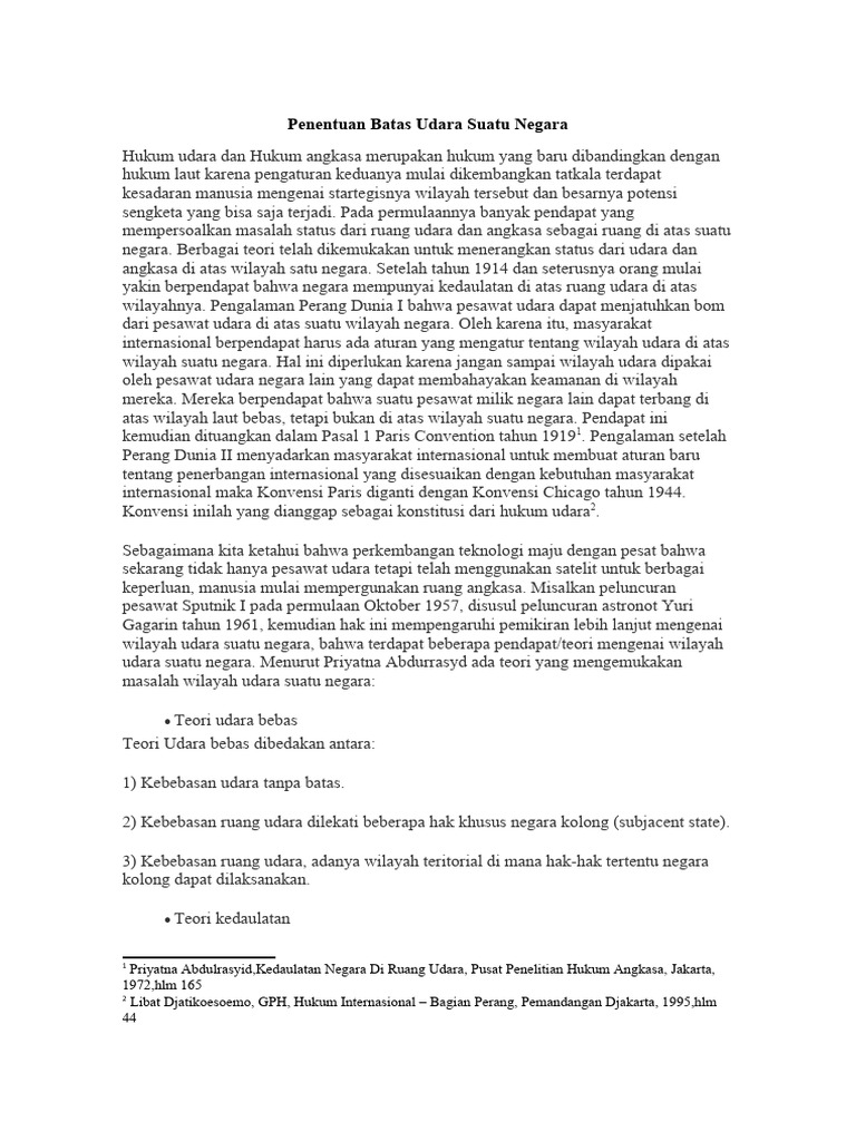 Penentuan Batas Udara Suatu Negara | PDF