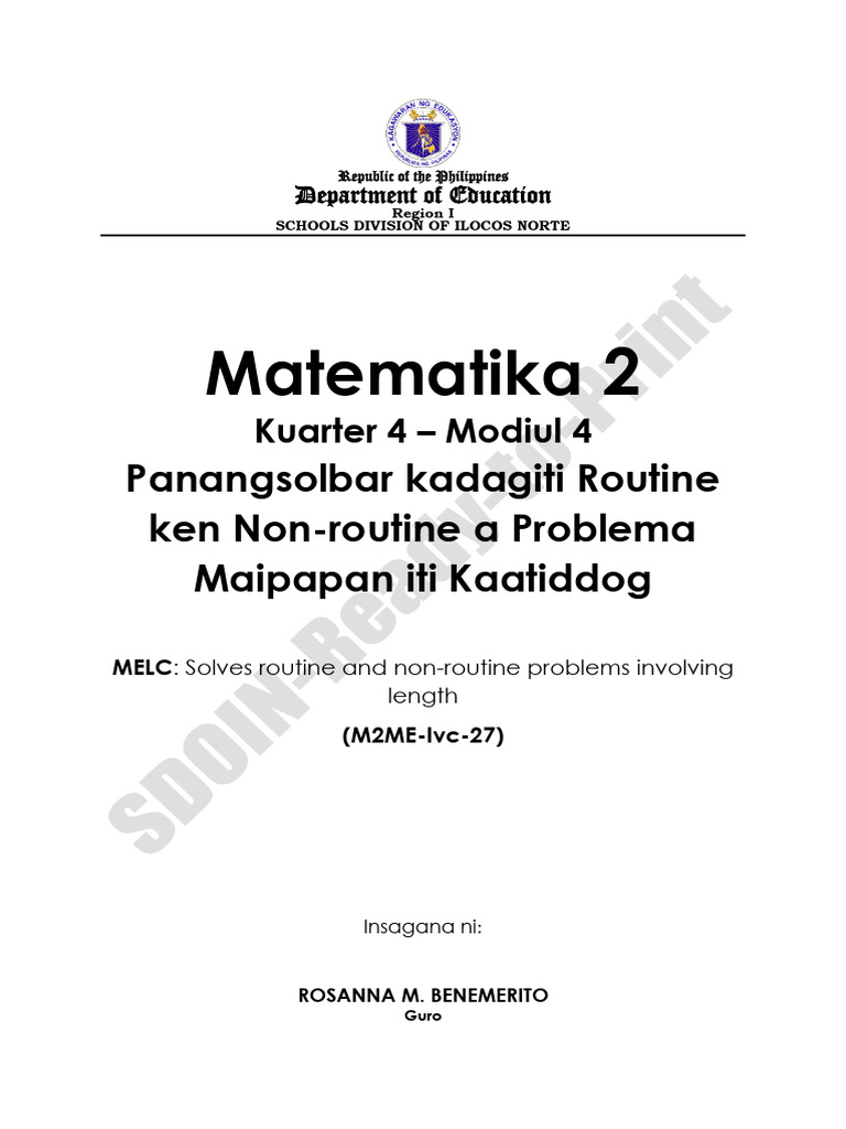Matematika 2 Q4 Week4 Mod4 | PDF
