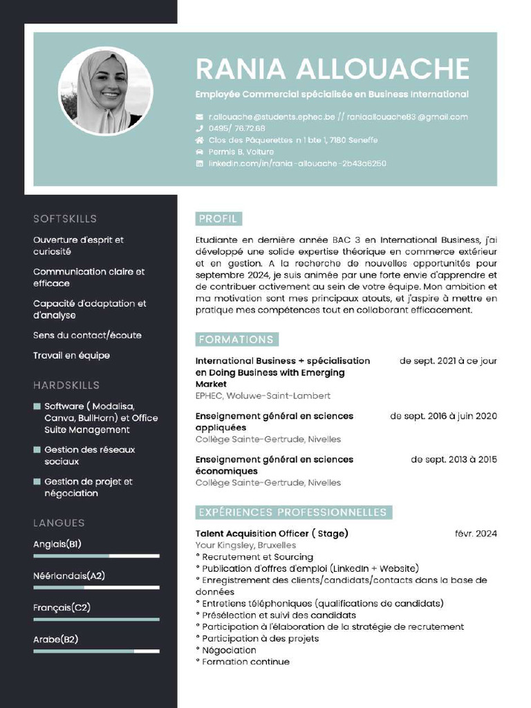 CV Rania Oral Stage | PDF