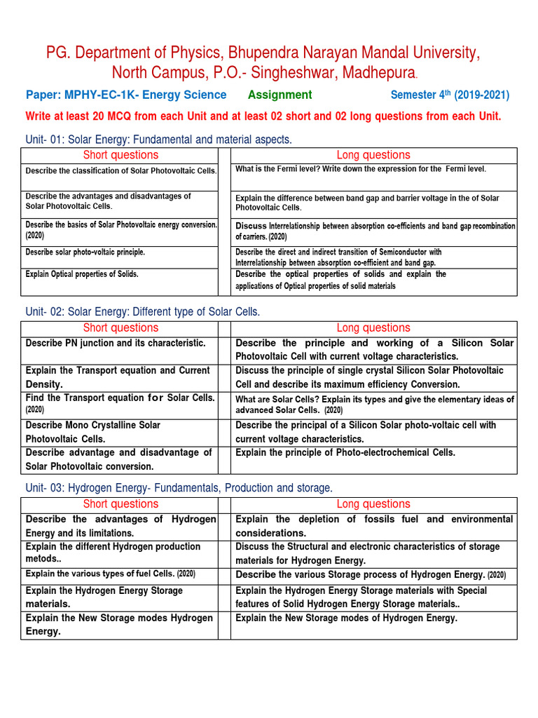 DRVS EnergyScience Assignment 2021 | PDF | Hydrogen Economy | Fuel Cell