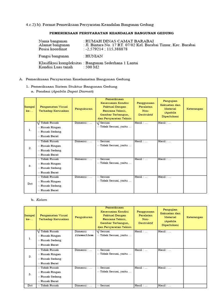 4.c.2. DAFTAR SIMAK HASIL PEMERIKSAAN KELAIKAN FUNGSI - BG Baru ...