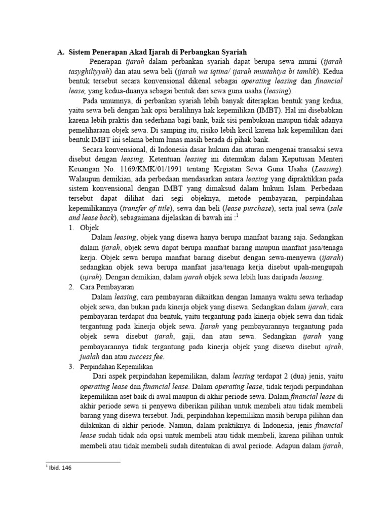 Sistem Penerapan Akad Ijarah Di Perbangkan Syariah | PDF | Hukum