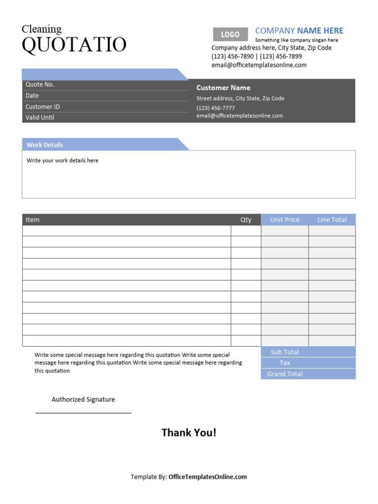Cleaning Quotation Template | PDF