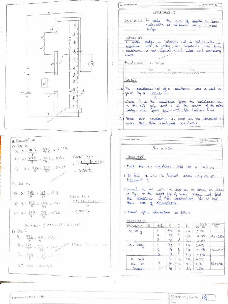 A3 Verify Series Using Meter Bridge | PDF