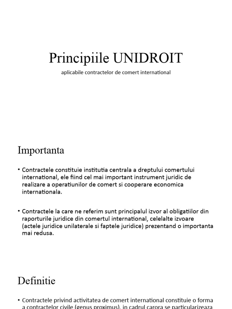 Principiile UNIDROIT | PDF