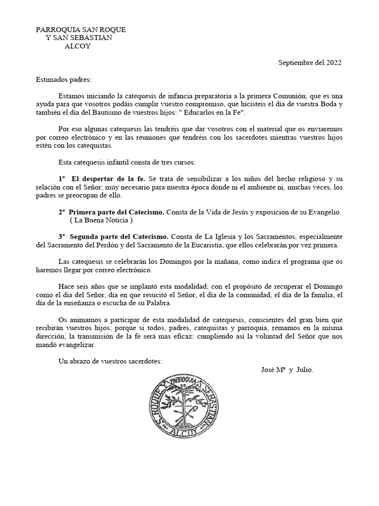 Carta Inicio de Curso 2022 Con Sello | PDF Carta Inicio de Curso 2022 Con Sello | PDF