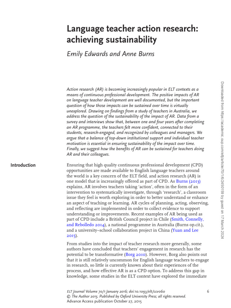Edwards and Burns - 2016 - Language Teacher Action Research Achieving ...
