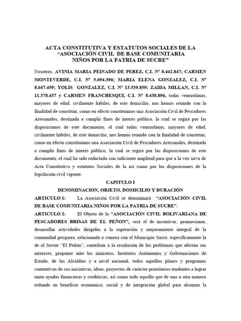 Asociacion Civil | PDF | Quórum | Junta Directiva