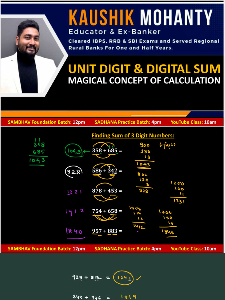 Unit Digit and Digit Sum | PDF
