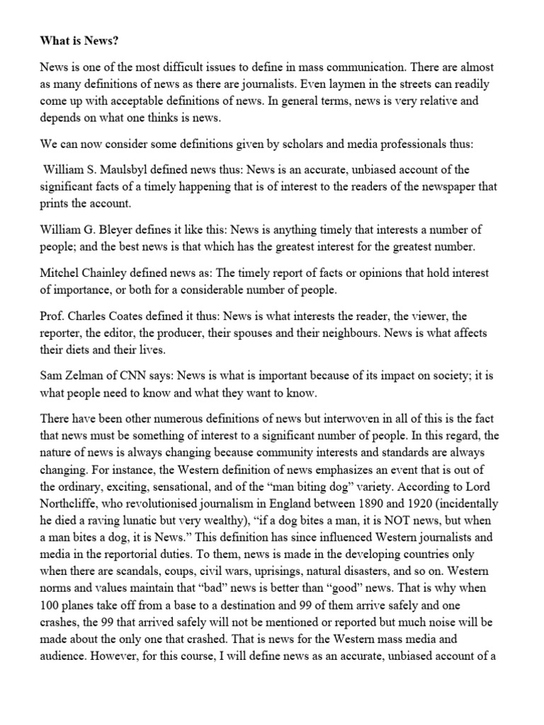 News Writing Material | Download Free PDF | Defamation | News