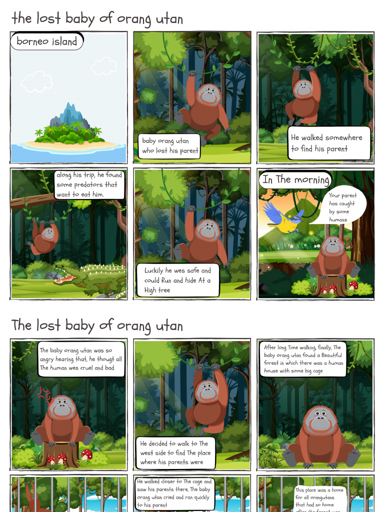 Komik Strip 6 Panel Hewan Biru Dan Hijau | PDF