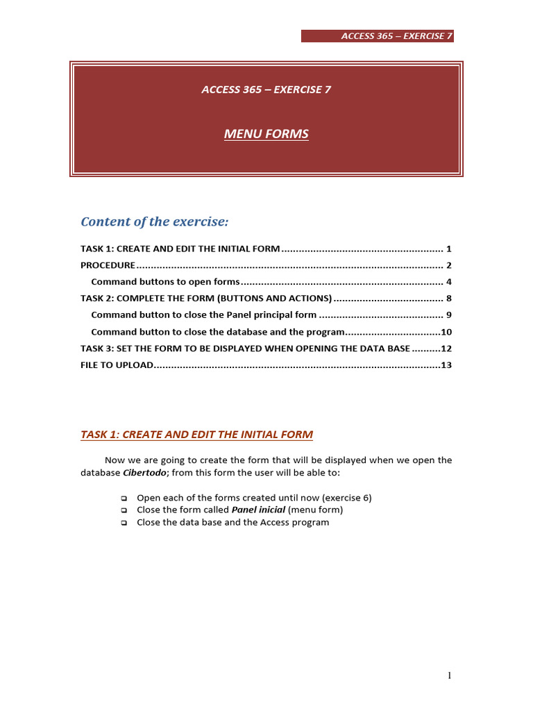 007) Menu Forms | PDF | Button (Computing) | Databases