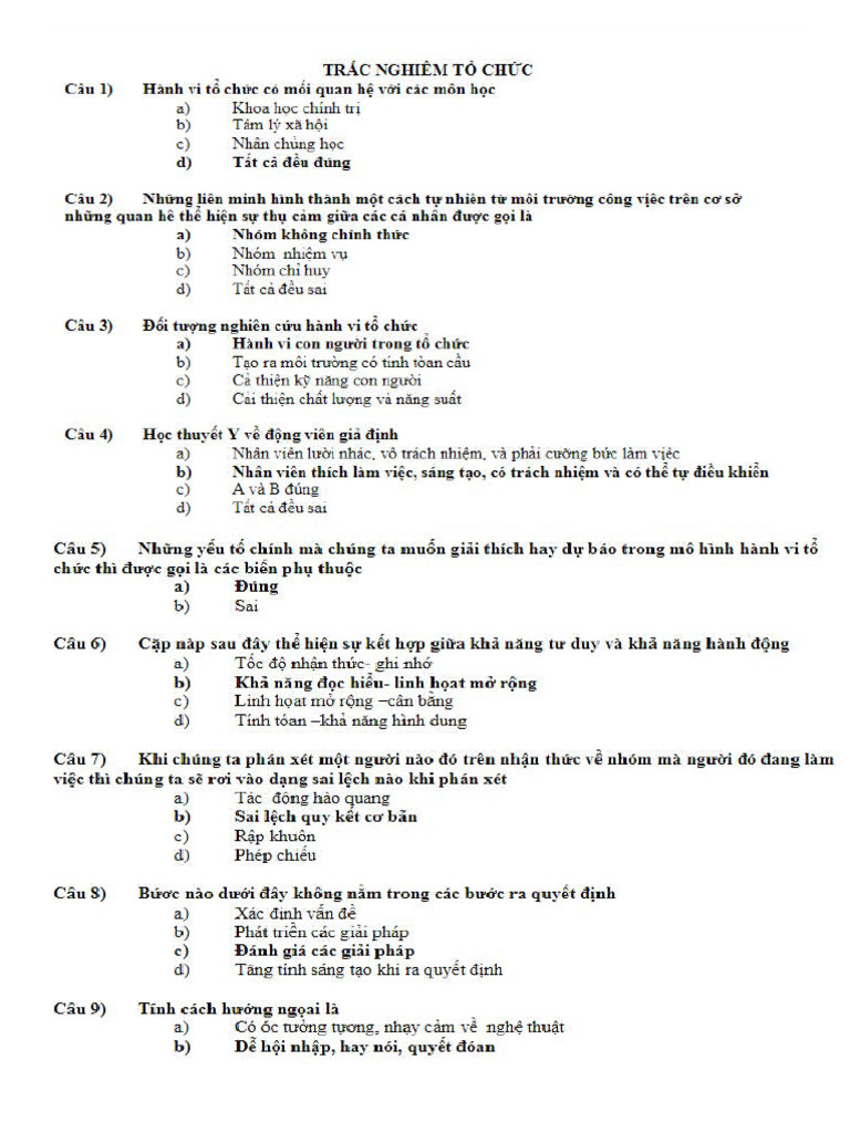 Ôn Hành VI T CH C | PDF