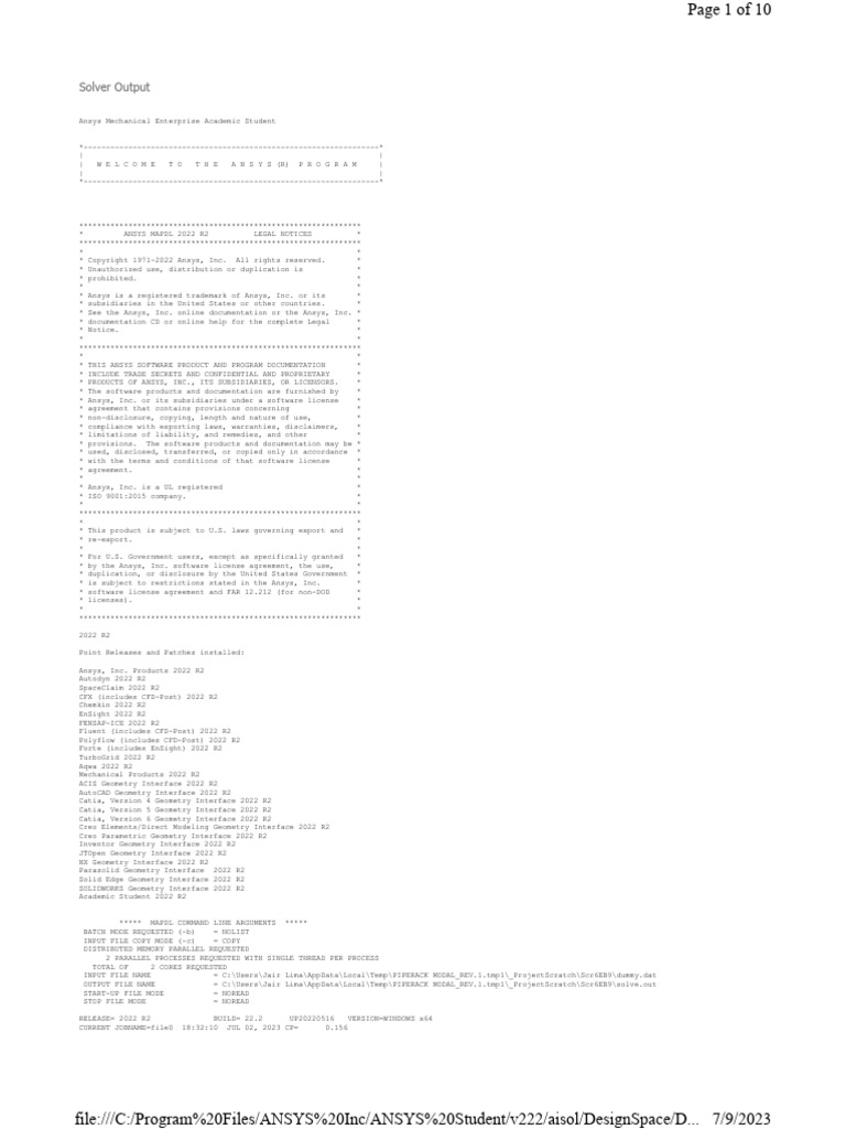 Solver Structural Analysis 972023 | PDF | License | Message Passing ...