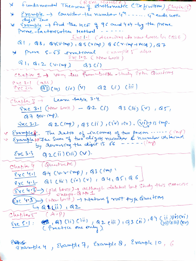 NCERT Imp Questions-Maths | PDF