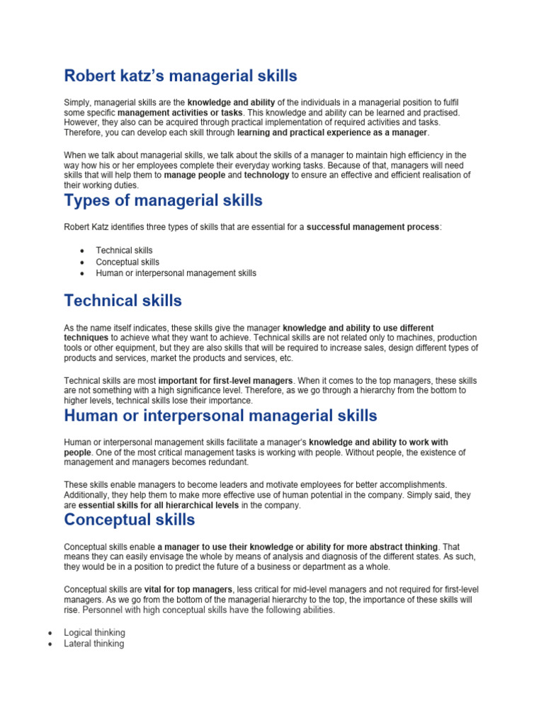 Robert Katz | PDF | Skill | Knowledge