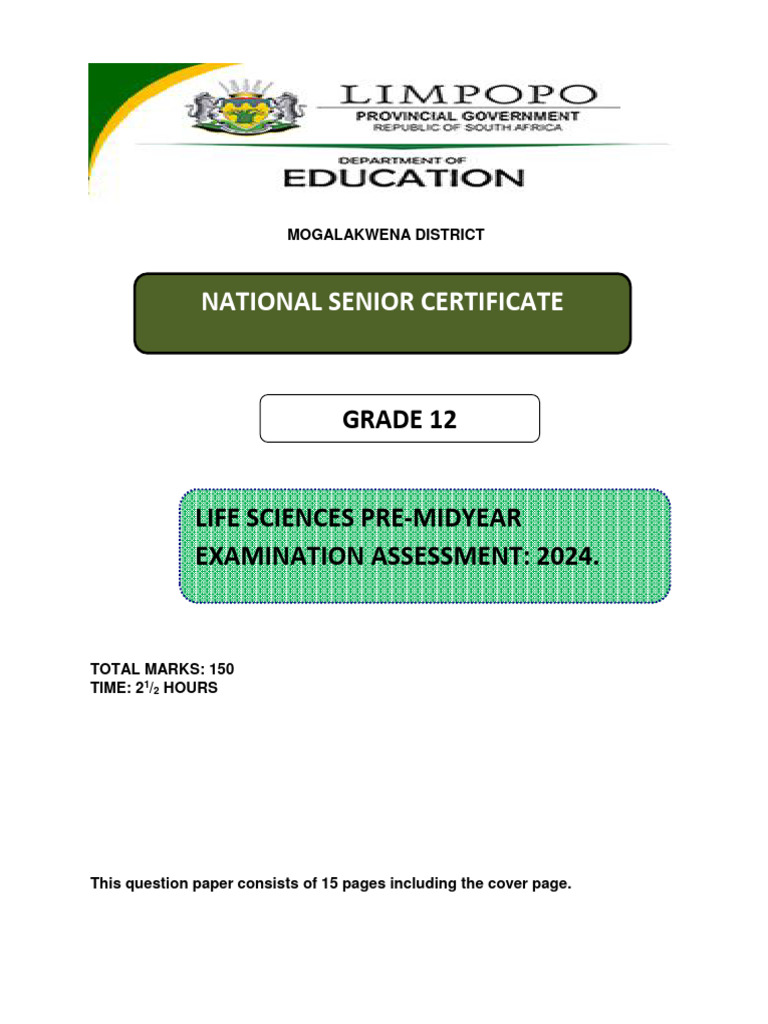 Arch2024 Life Sciences Pre-Midyear Exam | PDF | Synapse | Neuroscience