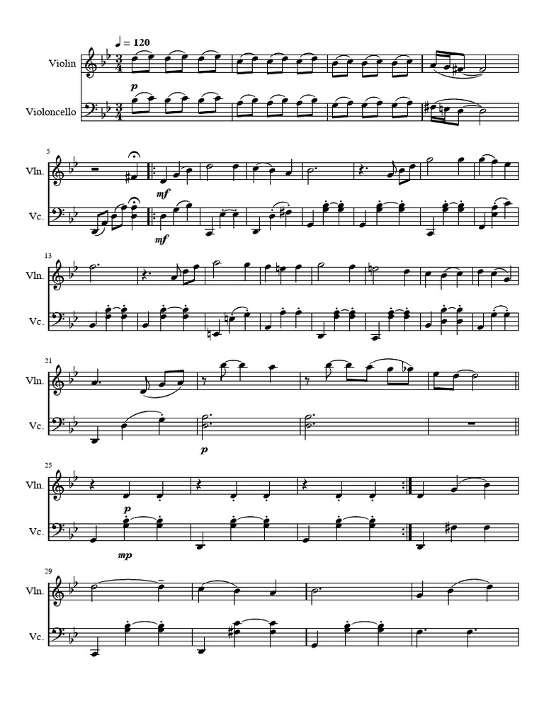 Howls Moving Castle Merry Go Round of Life Violin and Cello | PDF