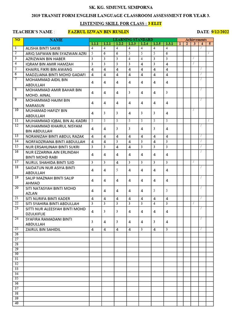01-2019 PBD Bi Y3 Listening | PDF